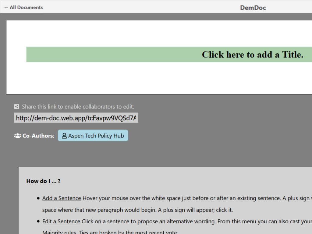 DemDoc - Aspen Tech Policy Hub