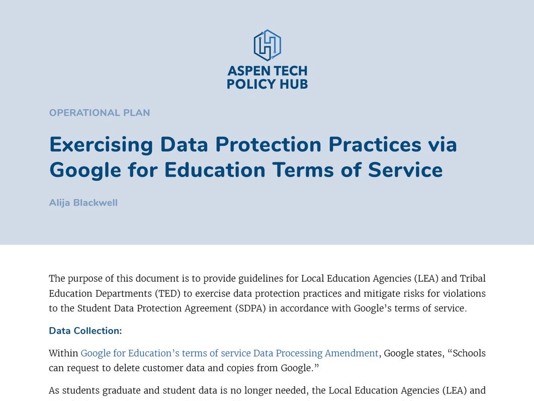 Advancing Students' Digital Rights - Aspen Tech Policy Hub