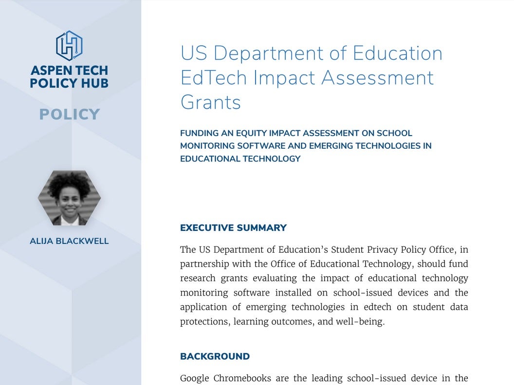 Advancing Students' Digital Rights - Aspen Tech Policy Hub