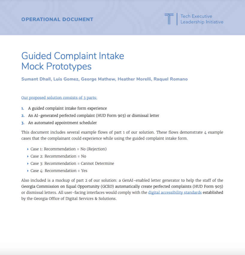 Streamlining Fair Housing Complaint Intake Using Generative AI ...